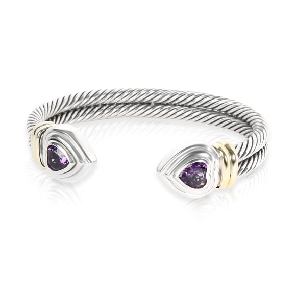 David Yurman | Bags | David Yurman Double Cable Heart Amethyst Cuff In ...